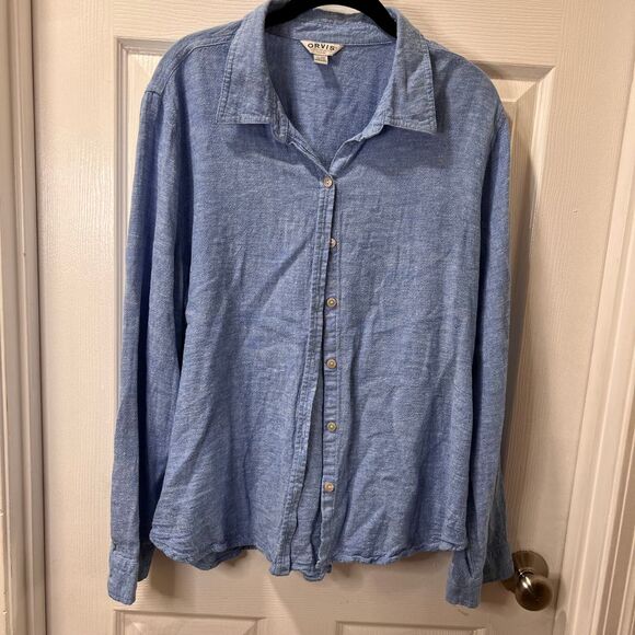 Orvis | Tops | Orvis Classic Collection Chambray Buttondown Shirt Light ...